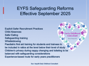 EYFS safeguarding reforms effective September 2025 - Sue Asquith ...
